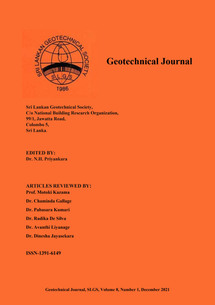 Geotechnical Journal 2021 | Sri Lankan Geotechnical Society (SLGS)
